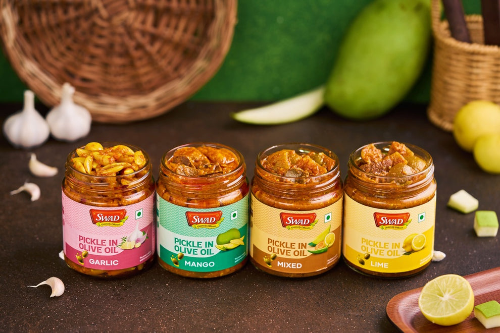 SWAD Combo Pack of Olive Oil Pickles Mango 200g|Mixed 200g|Lime 200g|G ...